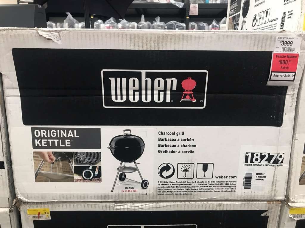 Walmart: Asador Weber Original Kettle 22 a solo $800.